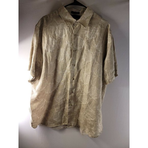 Axist | Shirts | Axist Wave Washed 0 Linen Beige Short Sleeve Button ...